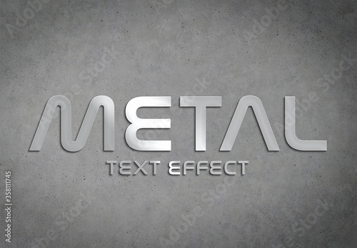 Metal Text Effect Style Mockup Stock Template | Adobe Stock