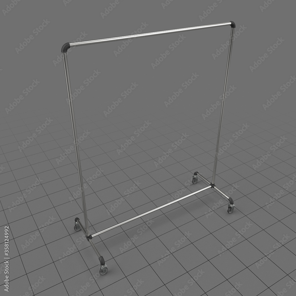 Single bar clothing rack Stock 3D asset | Adobe Stock
