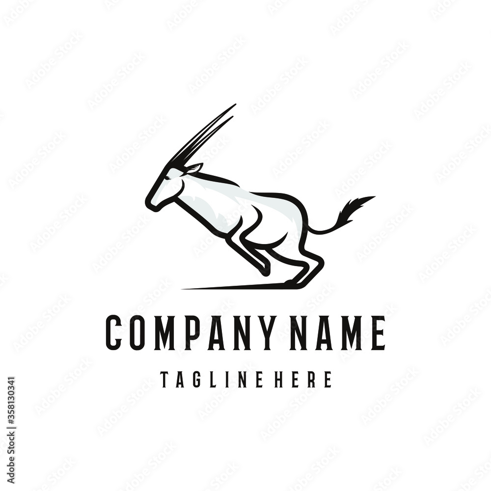 Oryx logo design template. Awesome a oryx logo. A oryx line art ...