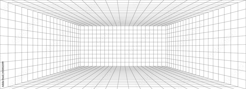 Room perspective grid background 3d Vector illustration. Model ...