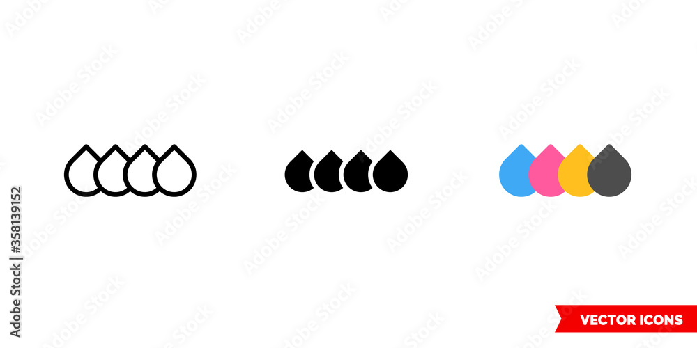 CMYK icon of 3 types. Isolated vector sign symbol. Stock Vector | Adobe ...