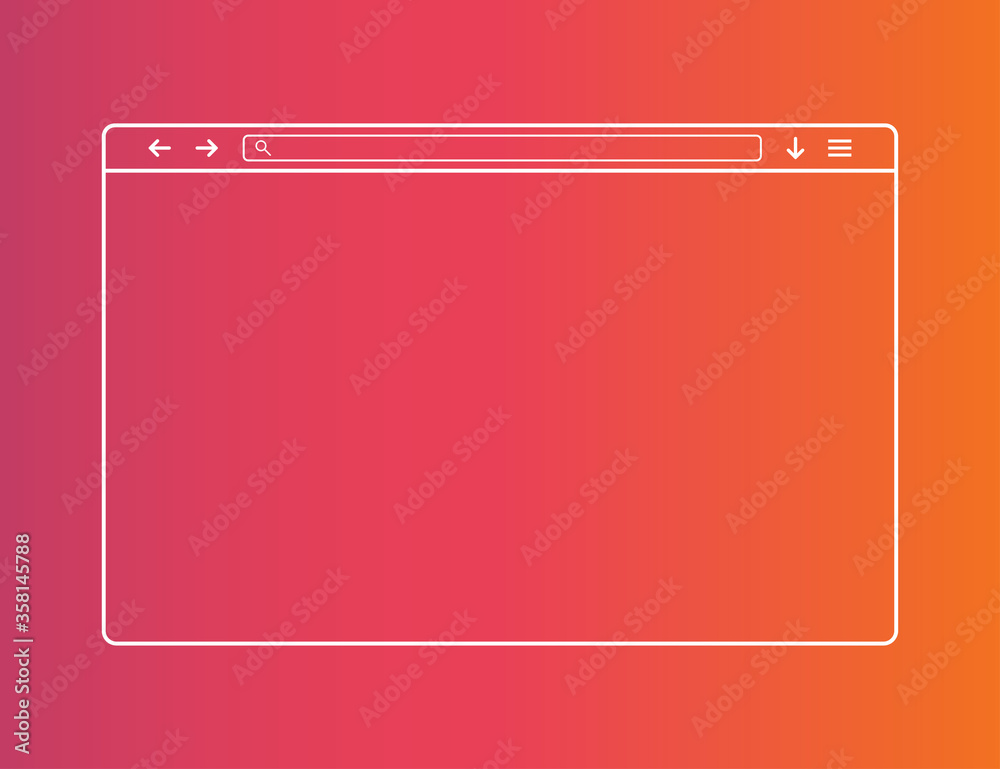 Web browser window. Template of website interface. Social media style ...