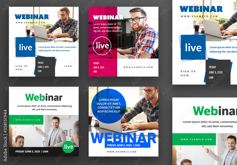 Webinar Social Media Post Layouts Stock Template | Adobe Stock