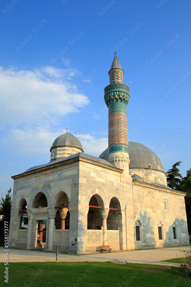Famous Green Mosque, in the historical city Iznik. Bursa, Turkey. It is ...