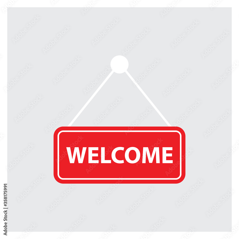 welcome icon - vector Illustration Stock Vector | Adobe Stock