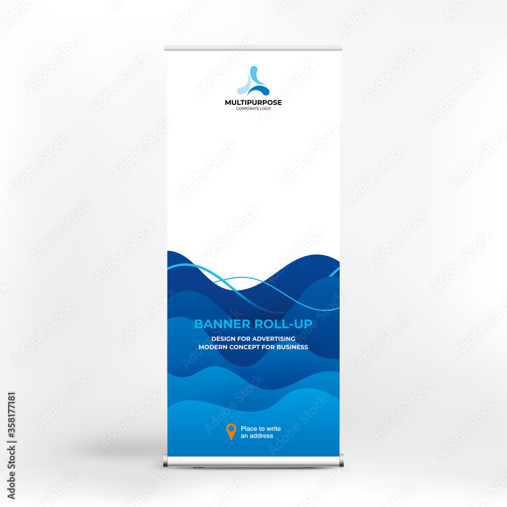 Banner roll-up for water Park, creative concept for presentations and ...