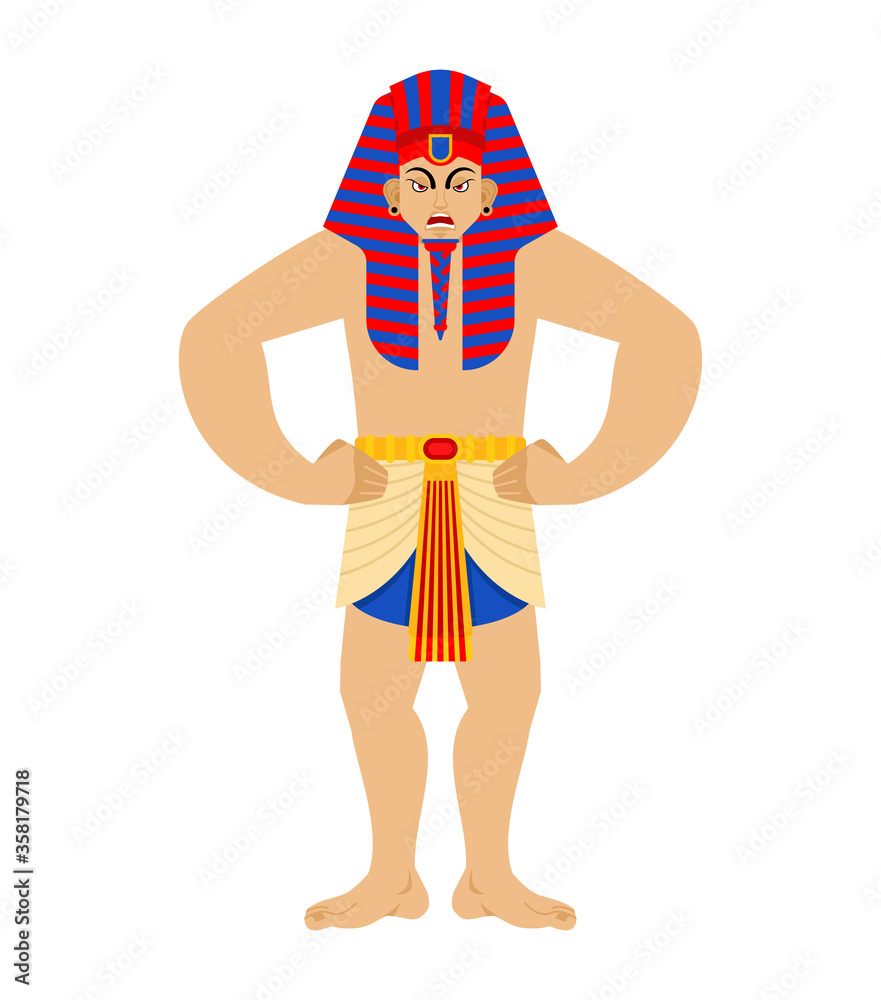 Pharaoh angry. Rulers of ancient Egypt evil. Vector illustration Stock ...