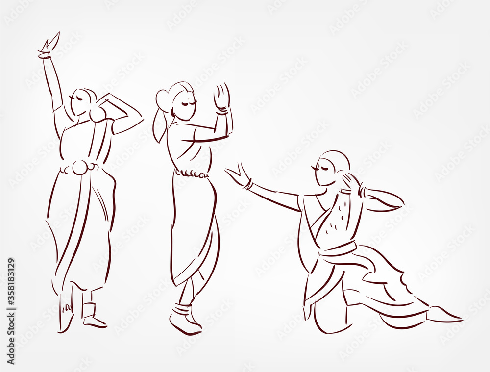Indian Culture Dance Drawing