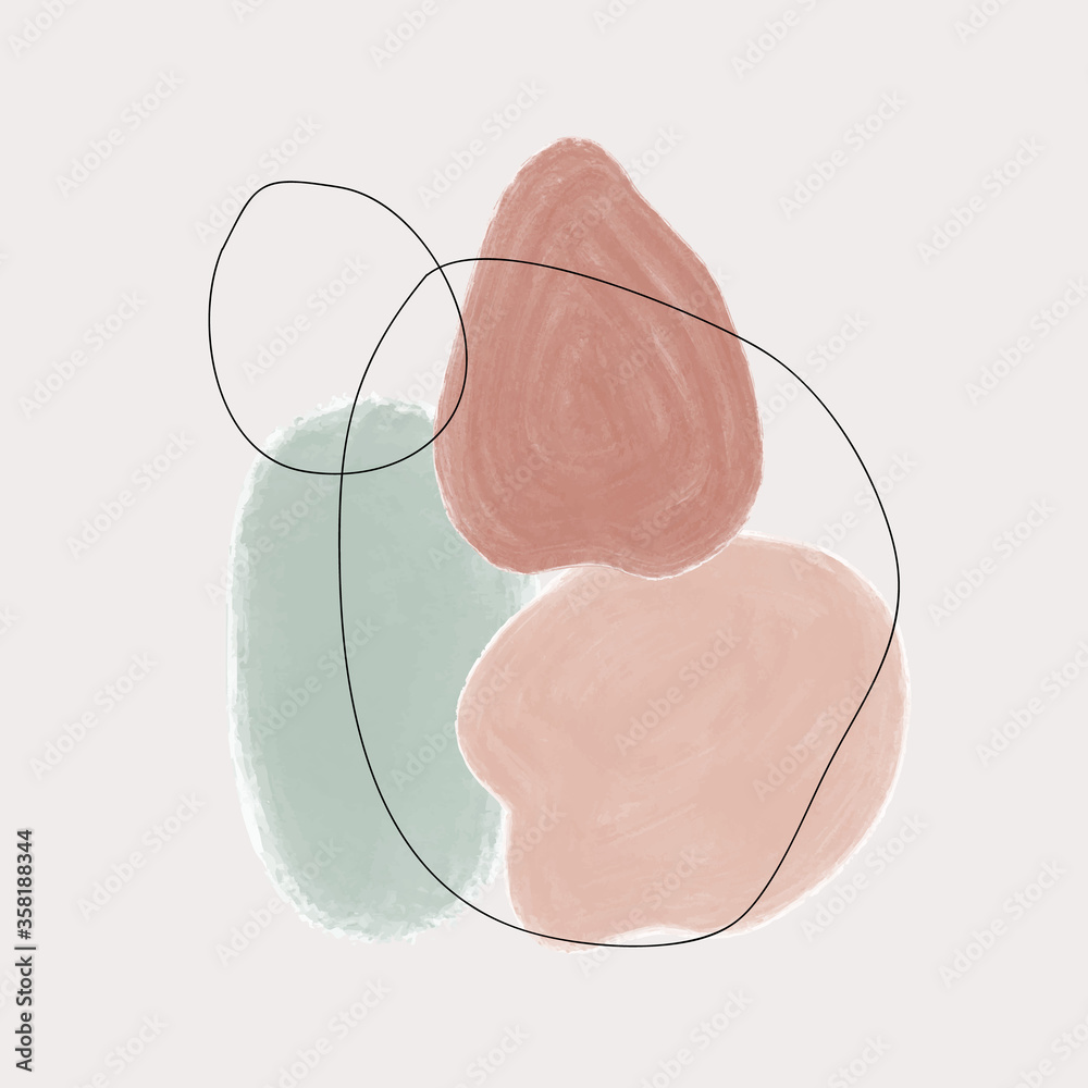 Freehand background with hand drawing watercolor brush stroke shapes ...