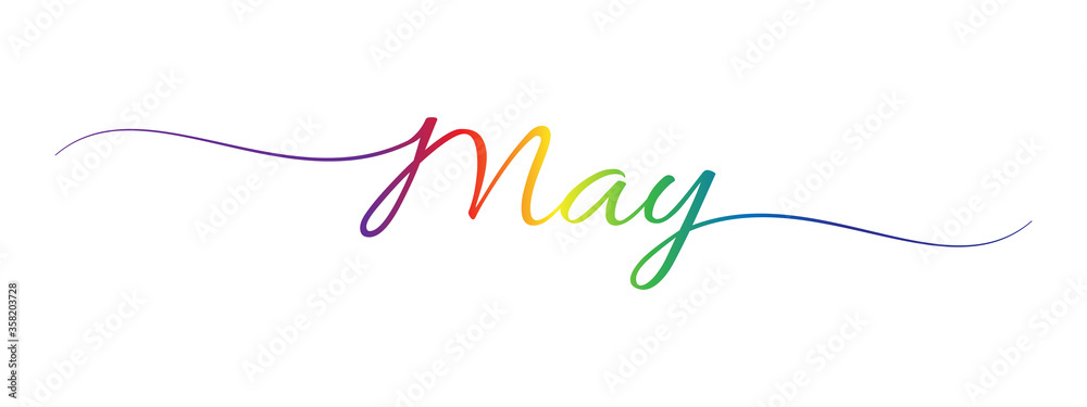 may letter calligraphy banner colorful gradient Stock Vector | Adobe Stock
