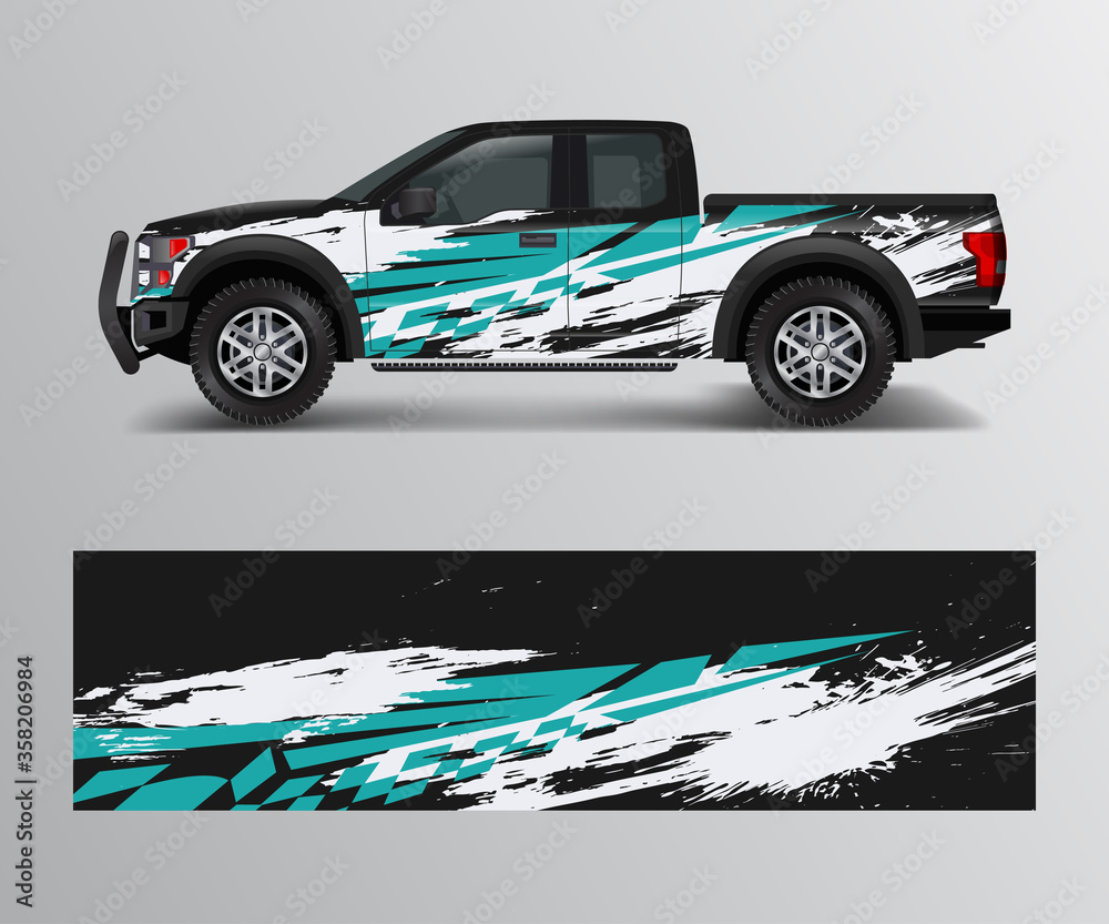 Graphic abstract grunge stripe designs for Truck decal, cargo van and ...