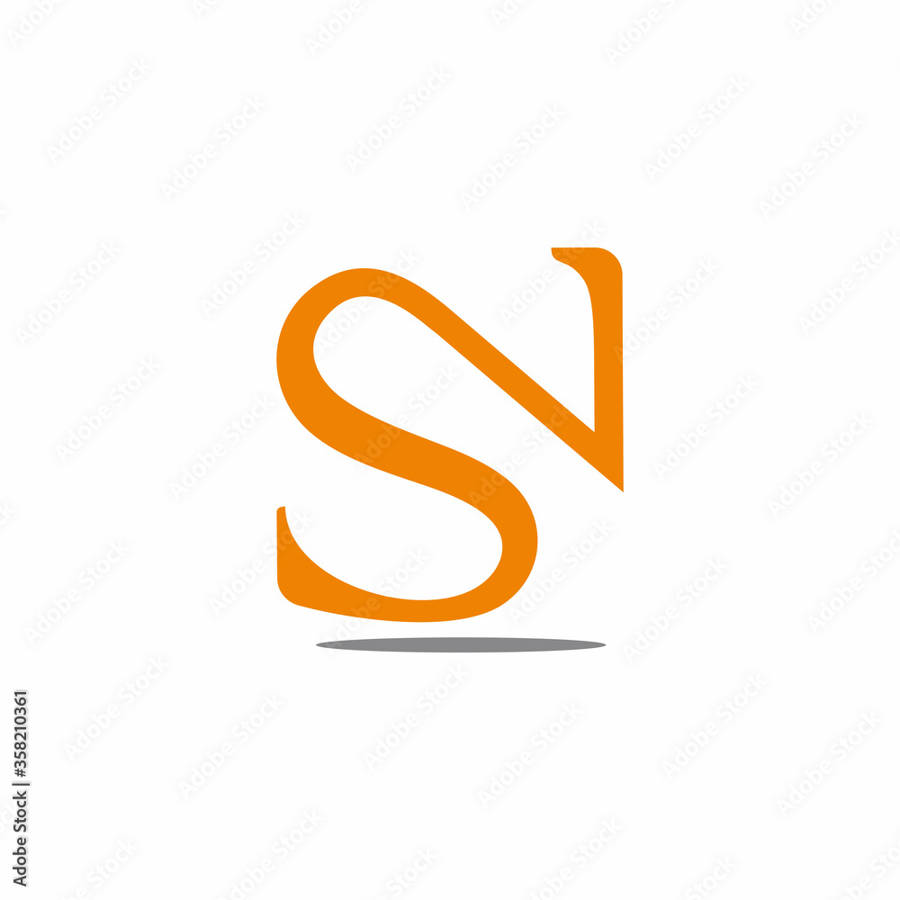 letter sv simple curves design symbol logo vector Stock Vector | Adobe ...