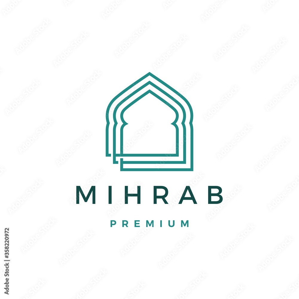 mihrab logo vector icon illustration Stock Vector | Adobe Stock