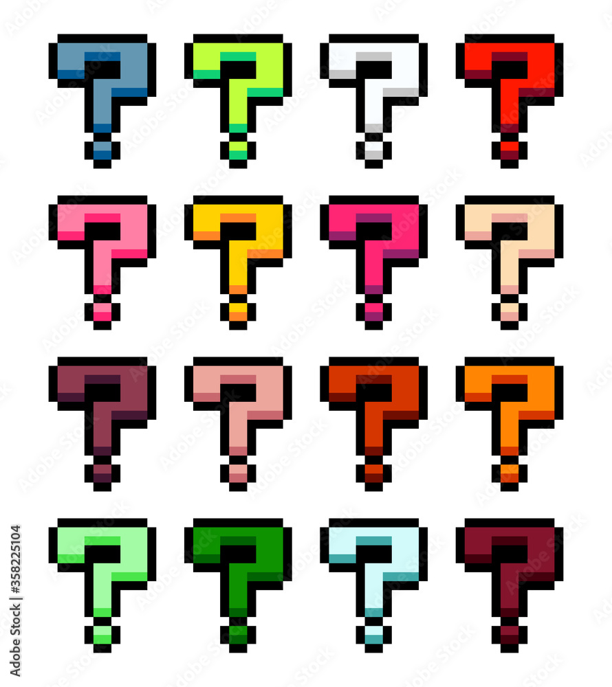 Question Mark Game Assets Graphic Resources Ready to Use Pixel Art ...