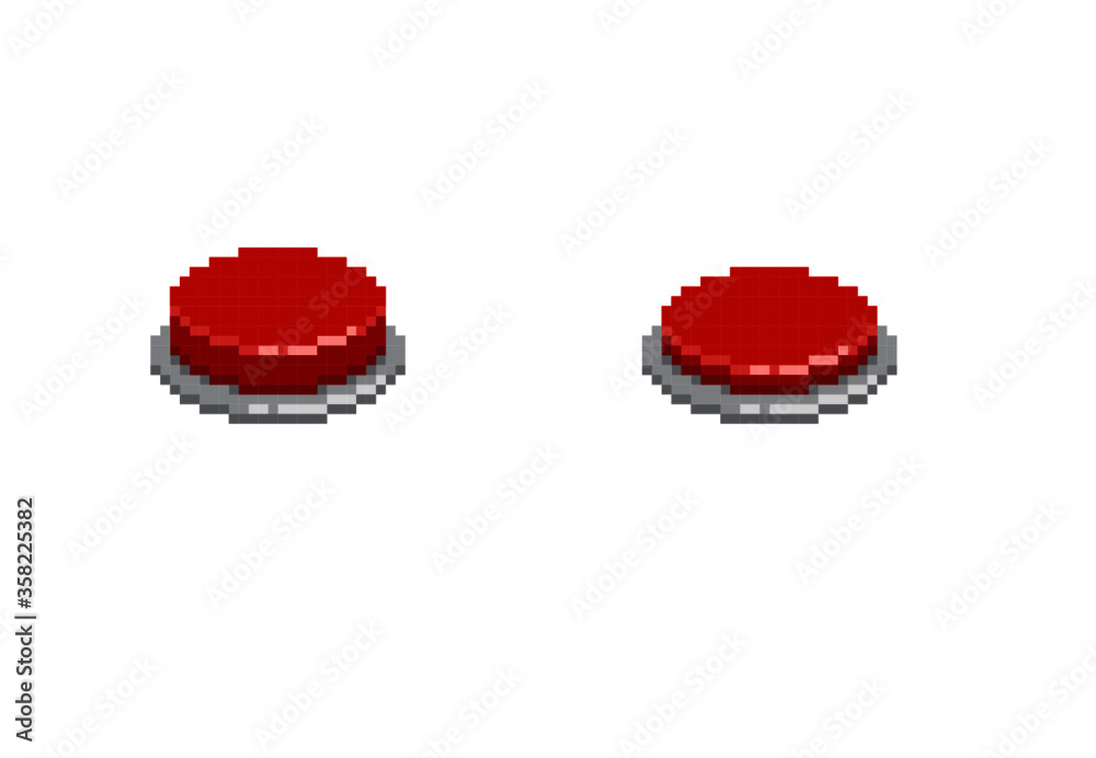 Pixel Art Button Frame Animate Isolated on White Vector Stock Vector ...