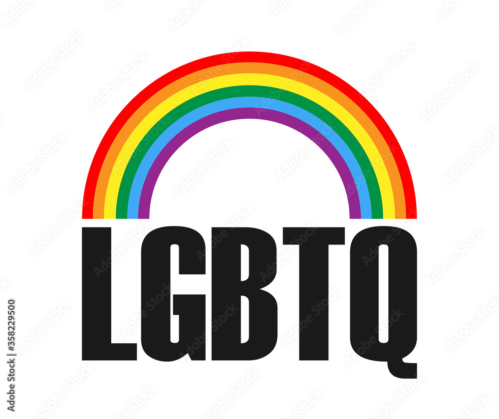 Vetor de LGBTQ logo with rainbow symbol, vector symbol of LGBT Pride ...