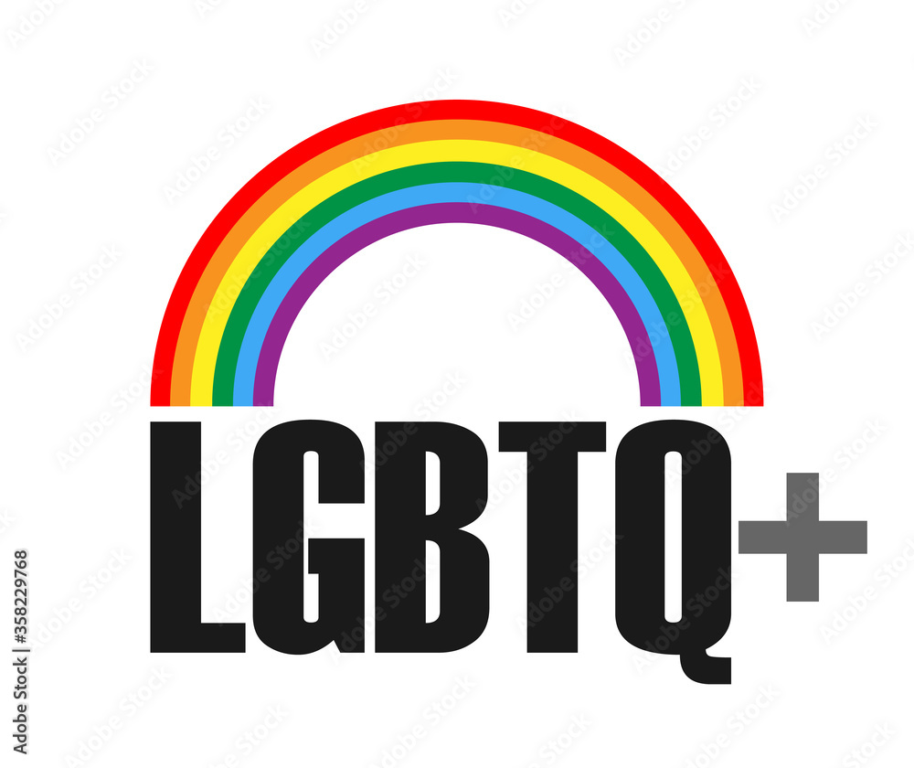 LGBTQ logo with rainbow symbol, vector symbol of LGBT Pride community ...