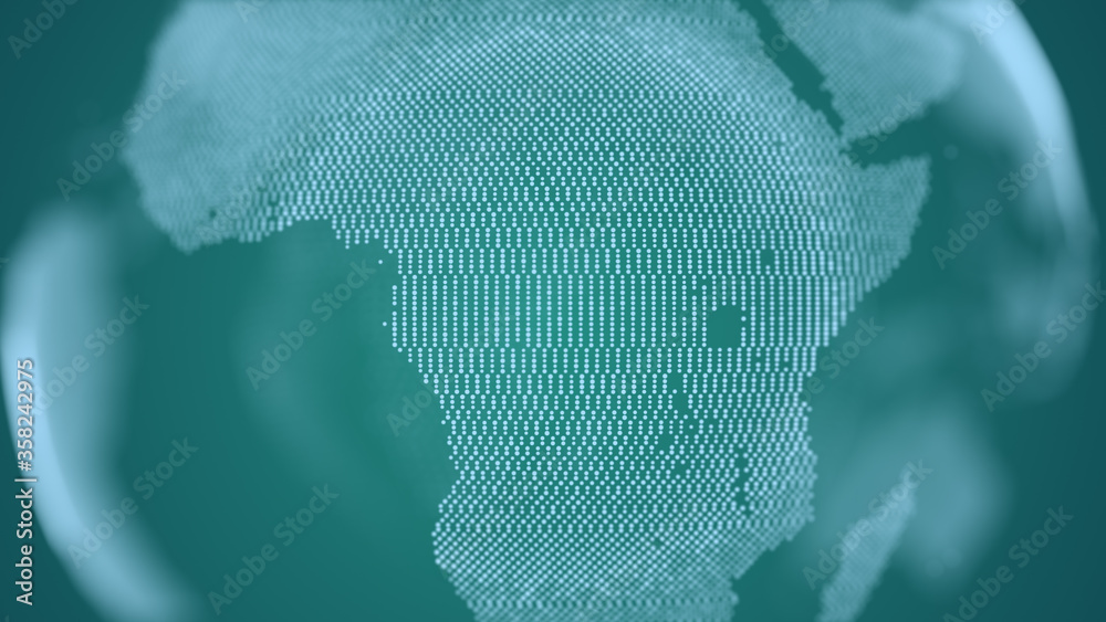 Overpopulation concept. 3d image showing the most populated regions of ...