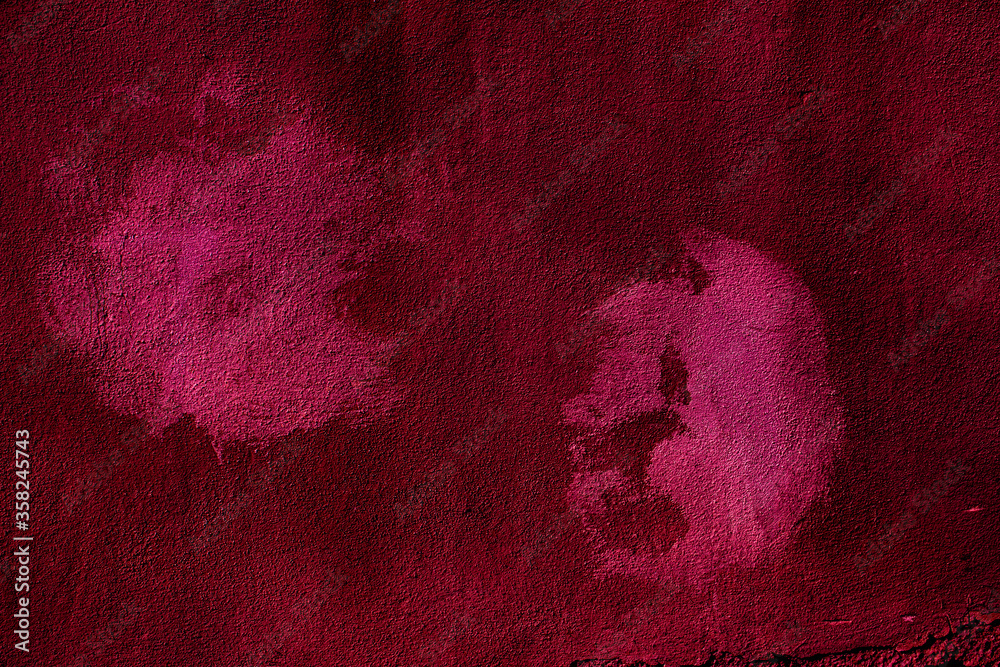 Crimson colored abstract wall background with textures of different ...