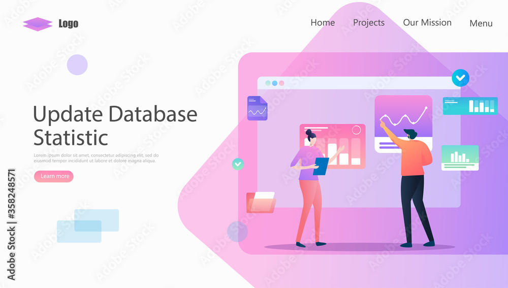 Update Database Statistic Vector Illustration Concept, Suitable for web ...