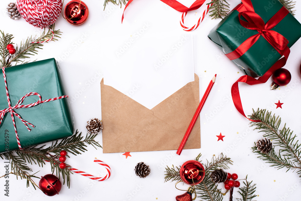 Christmas empty blank letter for Santa Claus with with milk, cookies ...