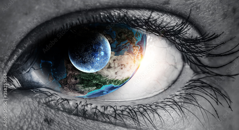 Human eye and space. Elements of this image furnished by NASA. Stock ...
