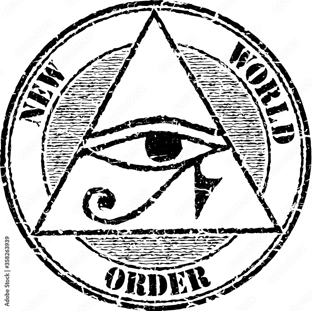 Grunge stamp 'New world order' with a Horus eye Stock Vector | Adobe Stock