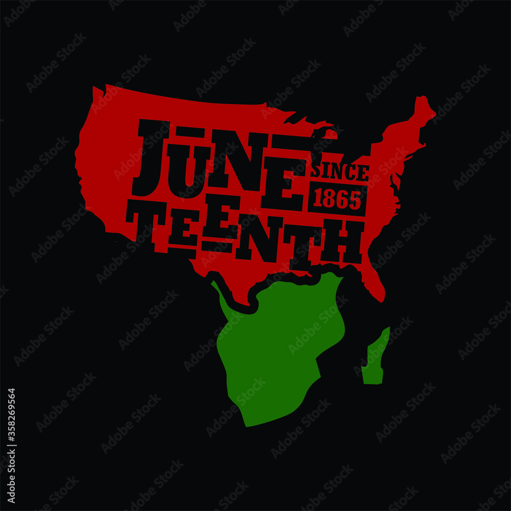 Juneteenth Since 1865. Design of Banner and Flag. Vector logo ...