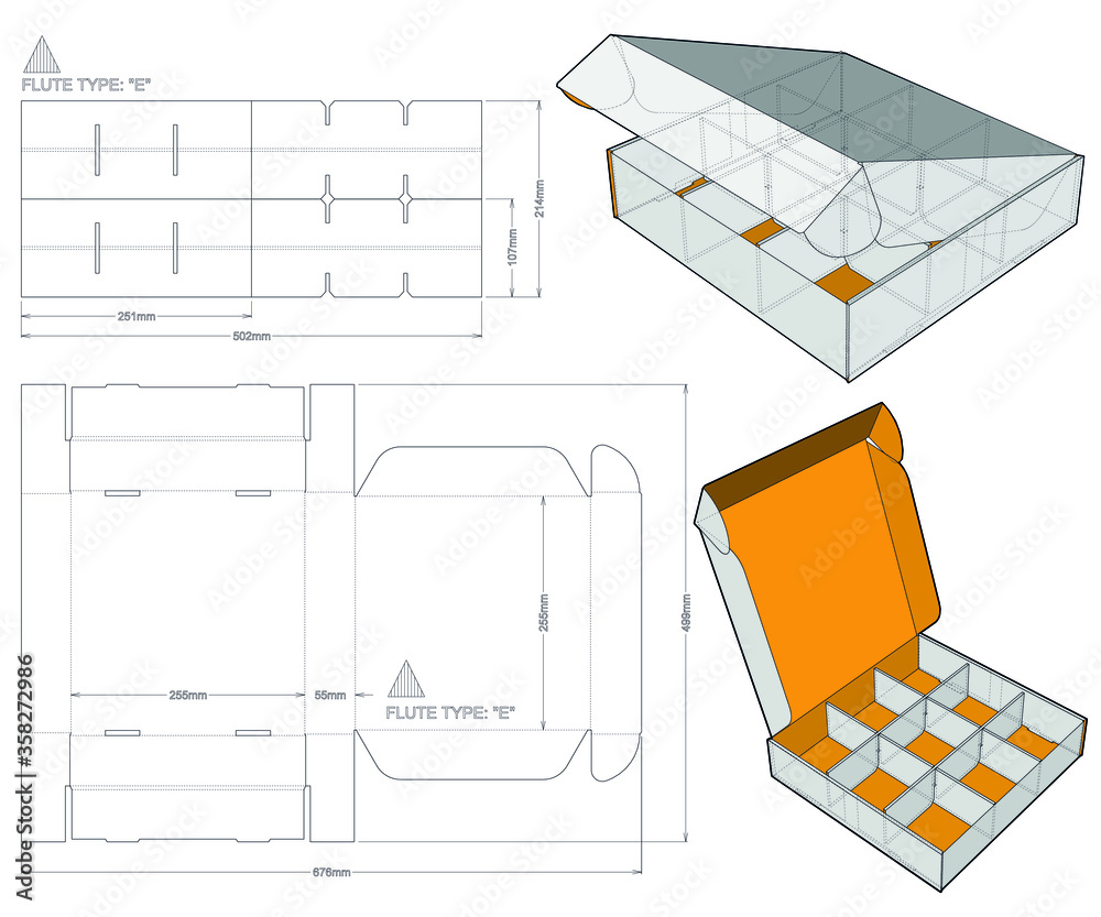 Postal Delivery Box and Die-cut Pattern. The .eps file is full scale ...