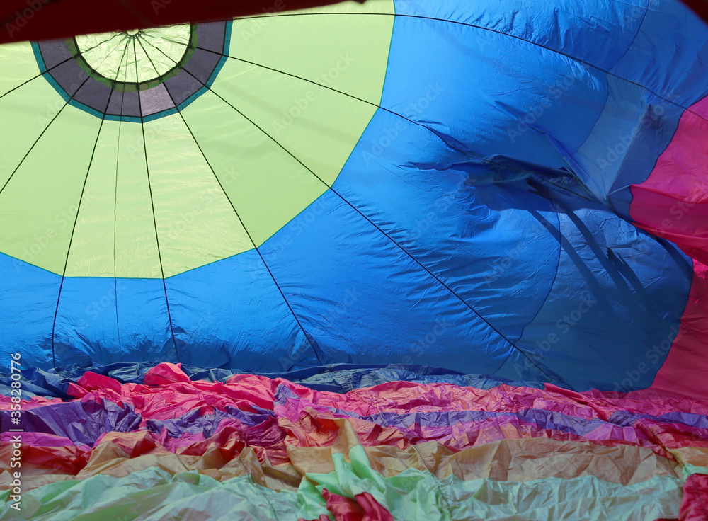 technical fabric of an interior of the hot air balloon Stock Photo ...