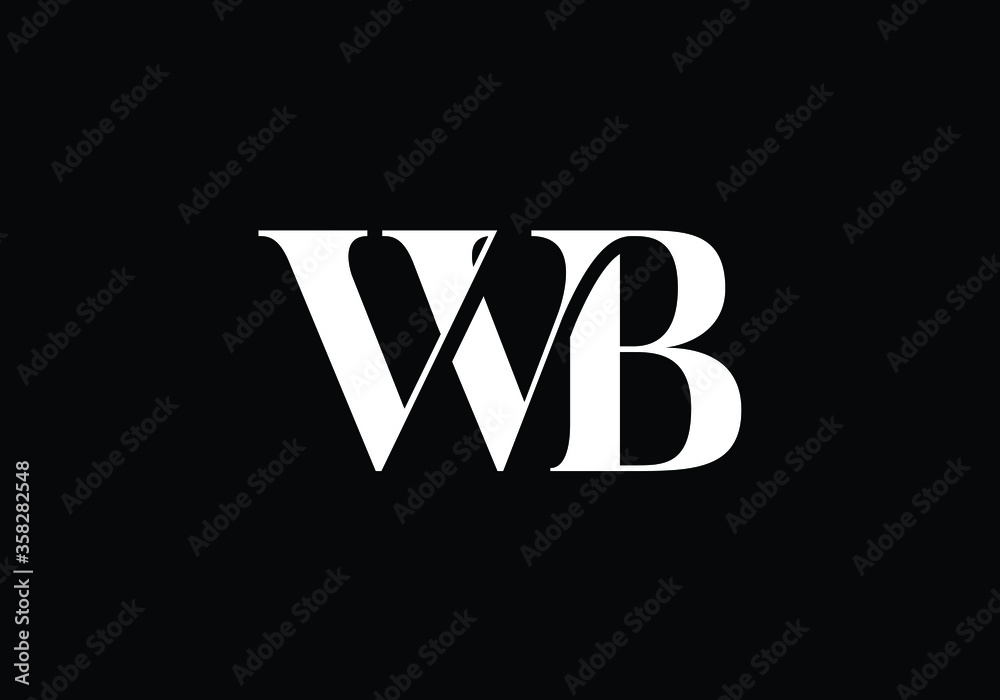 Vetor de Initial Monogram Letter W B Logo Design Vector Template. WB ...
