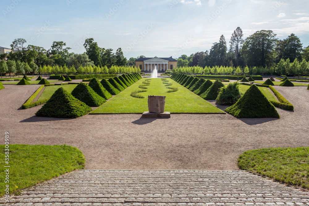 Uppsala, Sweden - 16 June 2019: Beautiful green park with green ...
