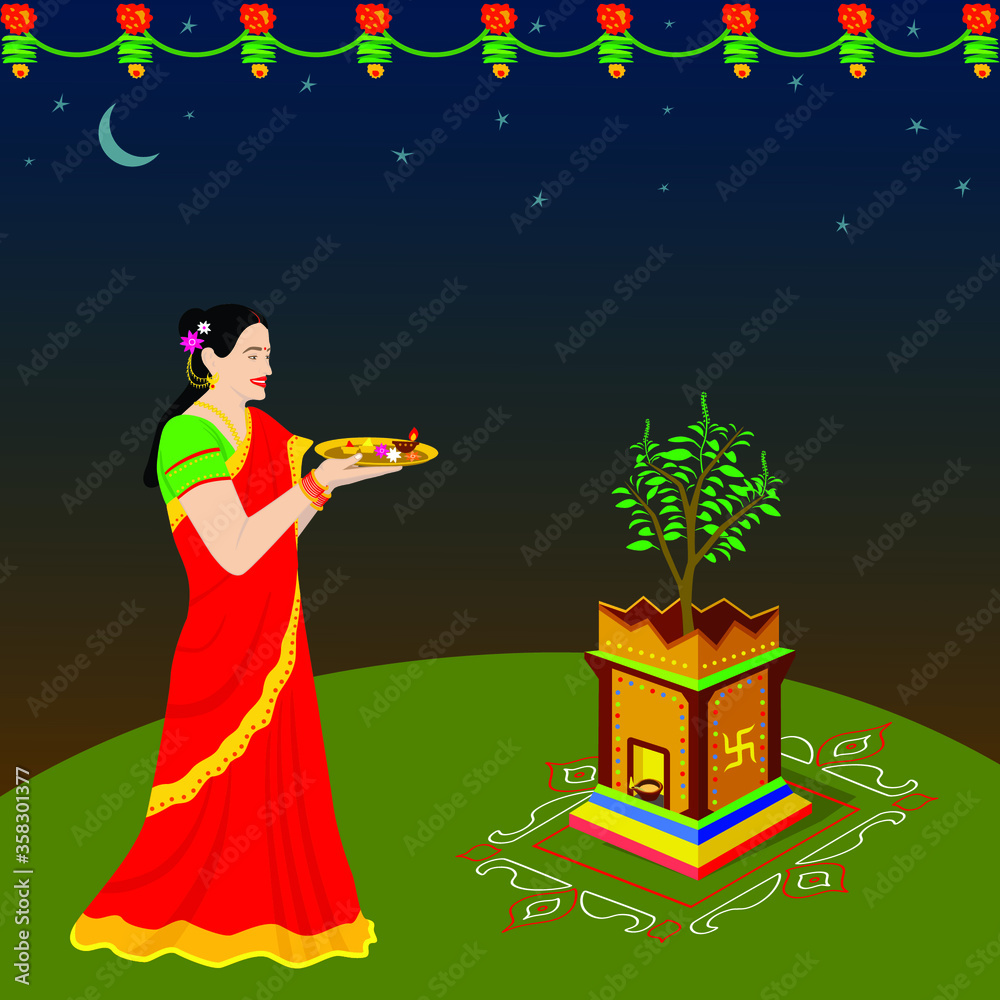 Professional and creative design of the Indian holy natural green tulsi ...