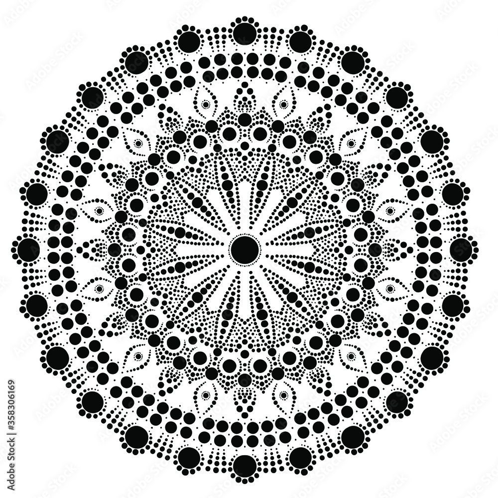 Dot mandala for acrylic painting. Spot painting point to point ...