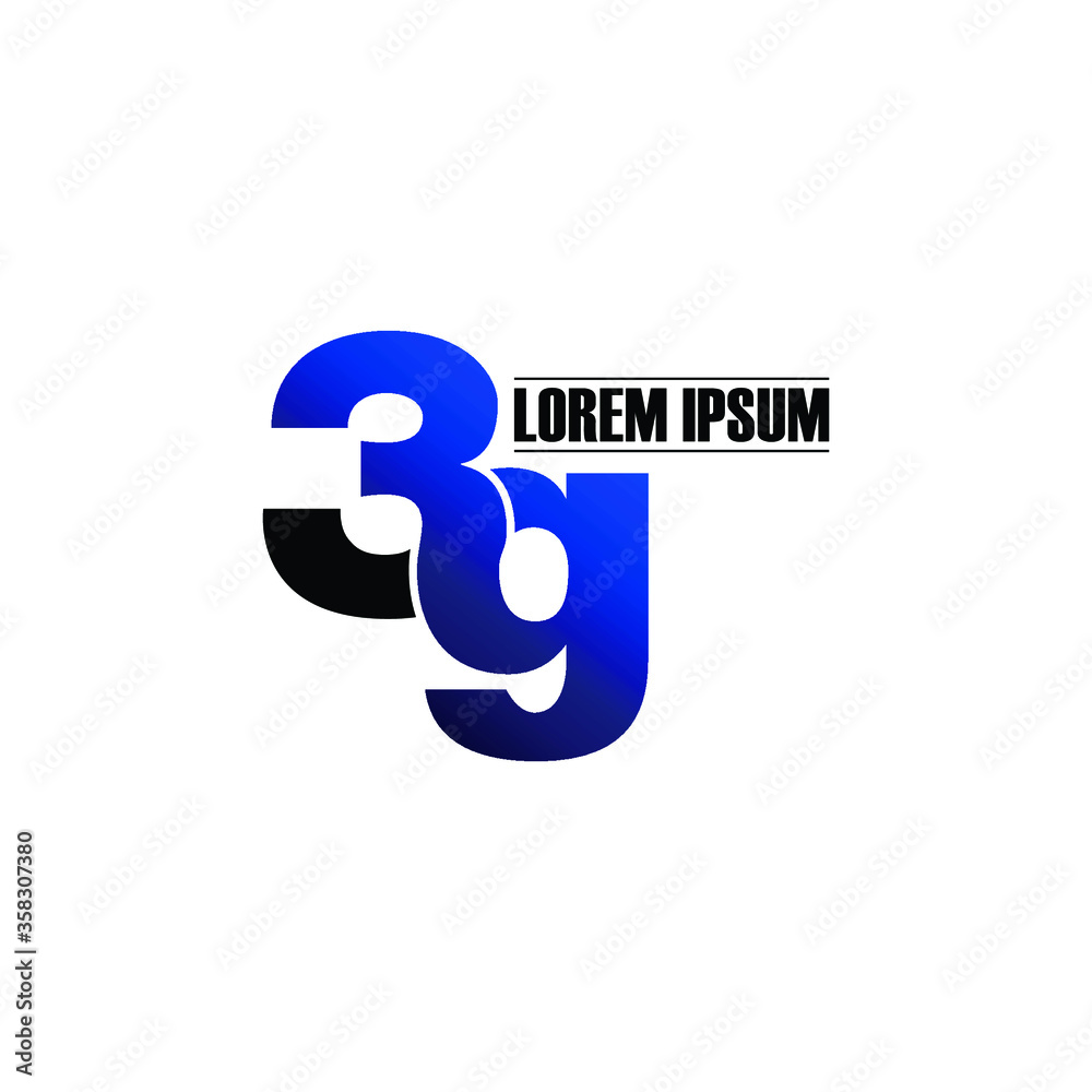 Letter 3G logo design vector. monogram logo vector illustration. Stock ...