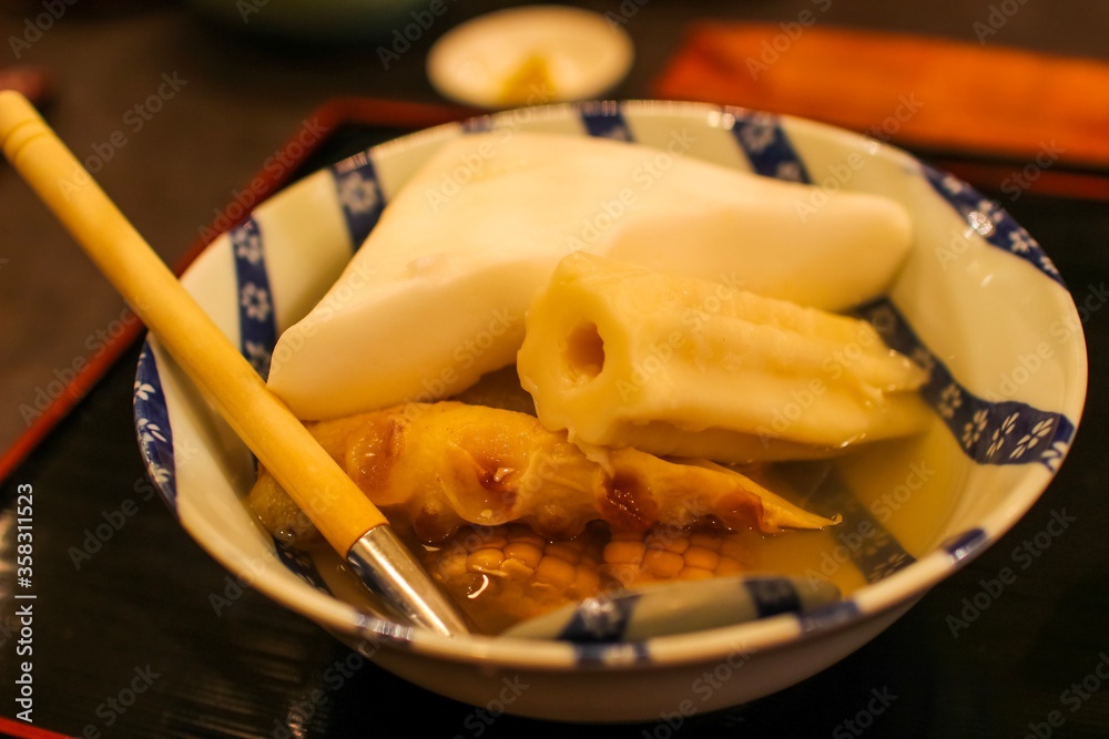 Japanese food in a Japanese restaurant: Oden, a type of nabemono ...