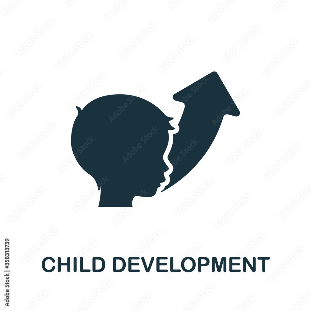 Child Development icon. Monochrome simple Child Development icon for ...