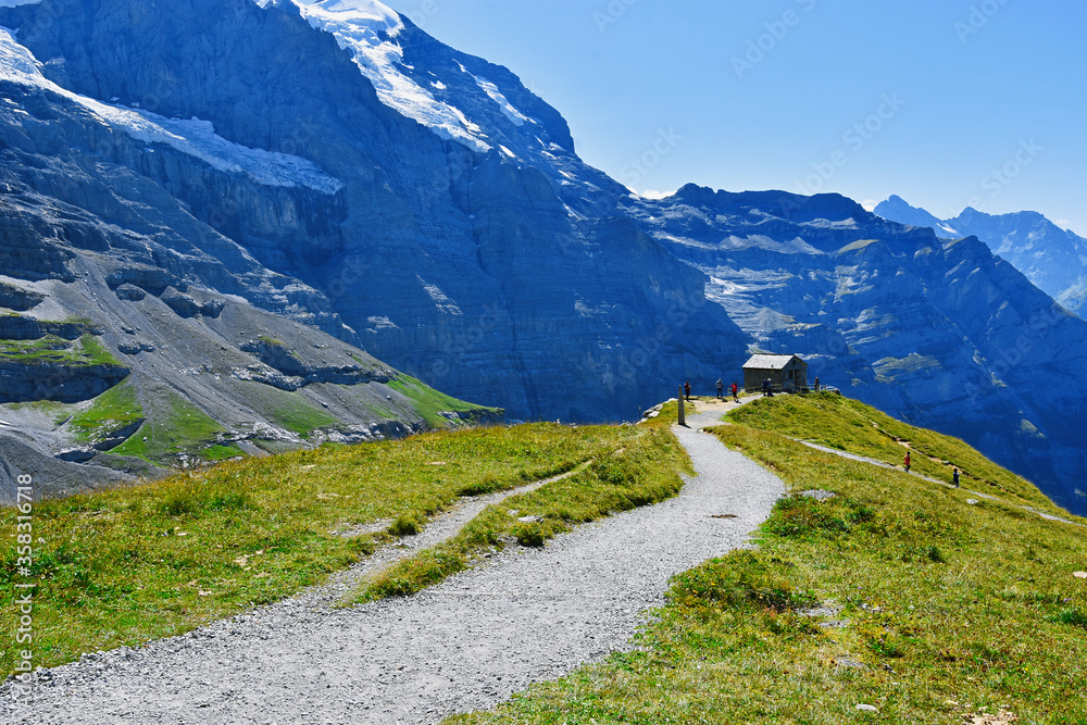 Walking at Eigergletscher station , between Kleine Scheidegg and ...