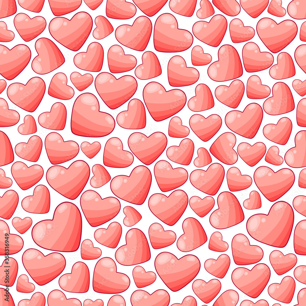 Heart print. Textile texture.Hand drawn love symbols heart icons on ...