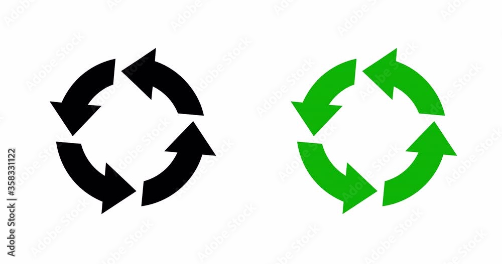 Round rotating animated arrows. Recycle symbol, loop animation vídeo do ...