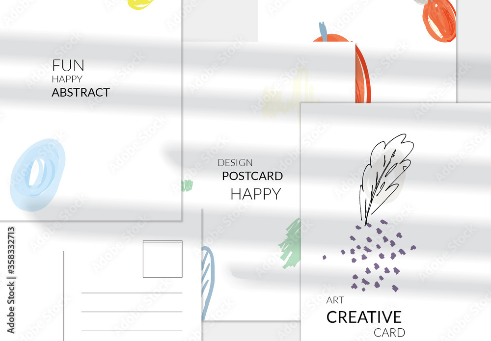 Tree and Seeds Vertical Postcard Layout Stock Template | Adobe Stock