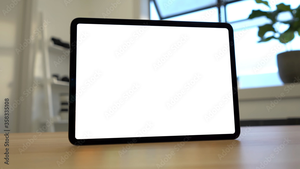 Tablet with keyboard blank screen template blank screen Stock Photo ...