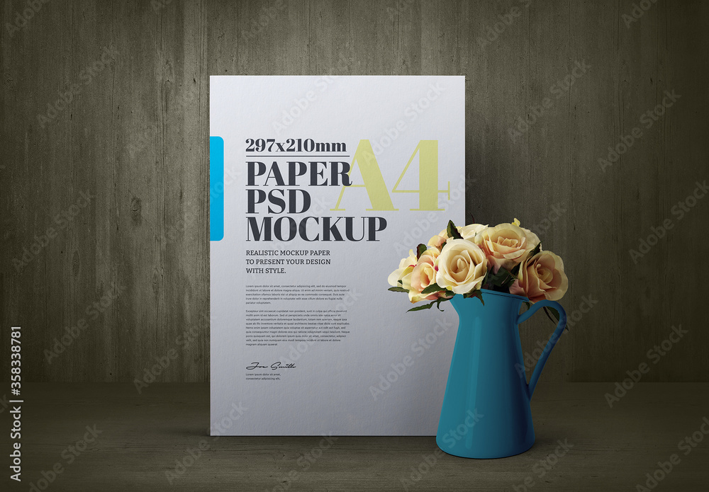 Flyer and Flower Vase Mockup Stock Template | Adobe Stock