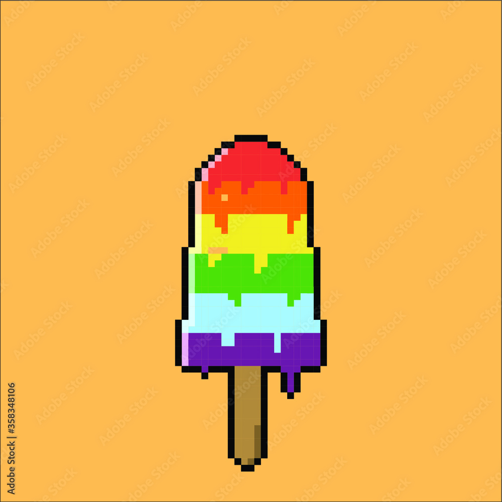 Vector illustration ice cream in pixel art Stock Vector | Adobe Stock