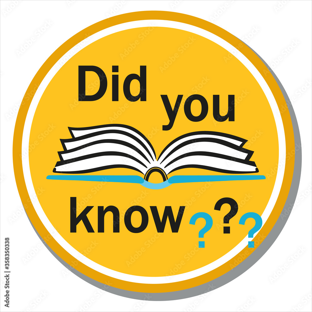 Vecteur Stock Did you know icon. Interesting fact symbol label. Book ... Vecteur Stock Did you know icon. Interesting fact symbol label. Book ...