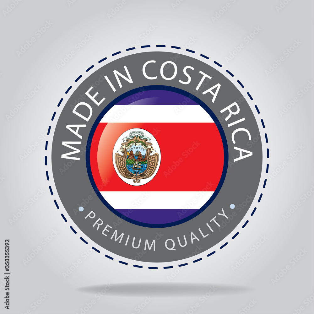 Made in COSTA RICA Seal, COSTA RICAN National Flag (Vector Art) Stock ...