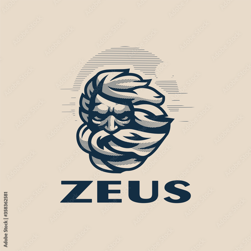 Zeus head. Vector illustration. vector de Stock | Adobe Stock