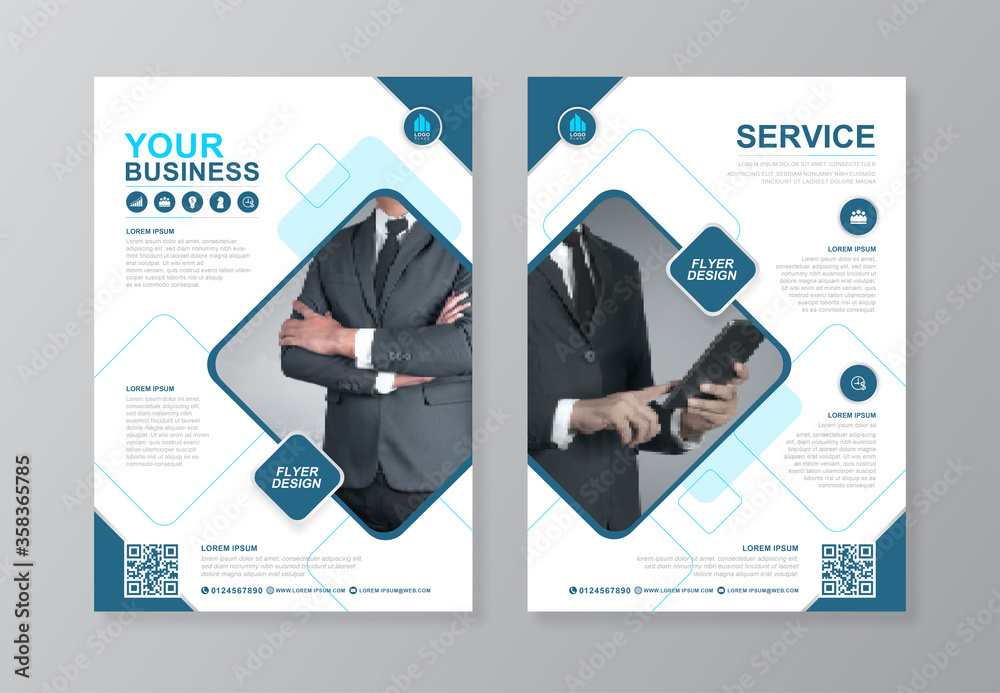 Corporate business cover and back page a4 flyer design template for ...