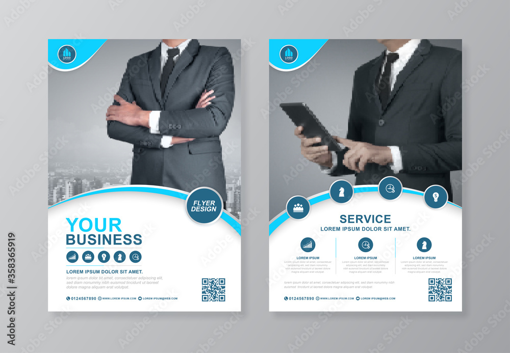 Corporate business cover and back page a4 flyer design template for ...