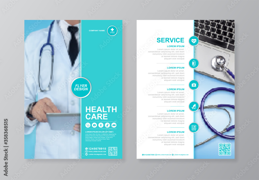 Corporate healthcare and medical cover and back page a4 flyer design ...